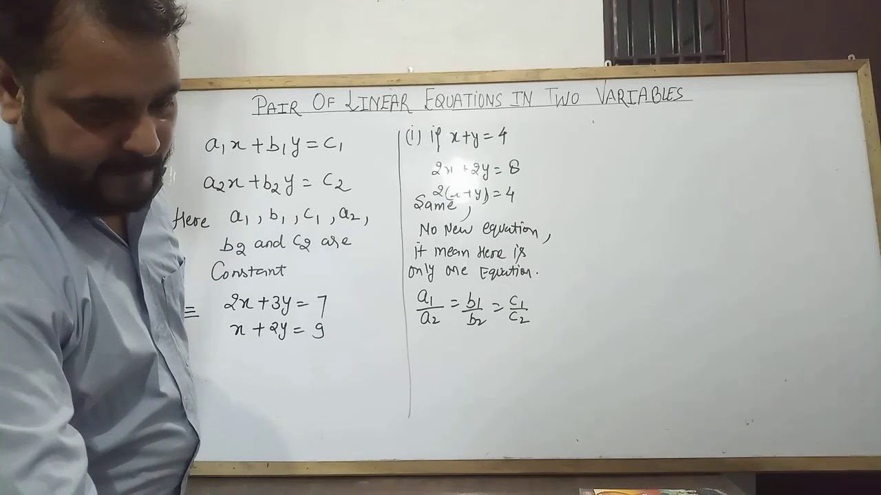 Pair Of Linear Equations in two Variables, Class-10 - YouTube