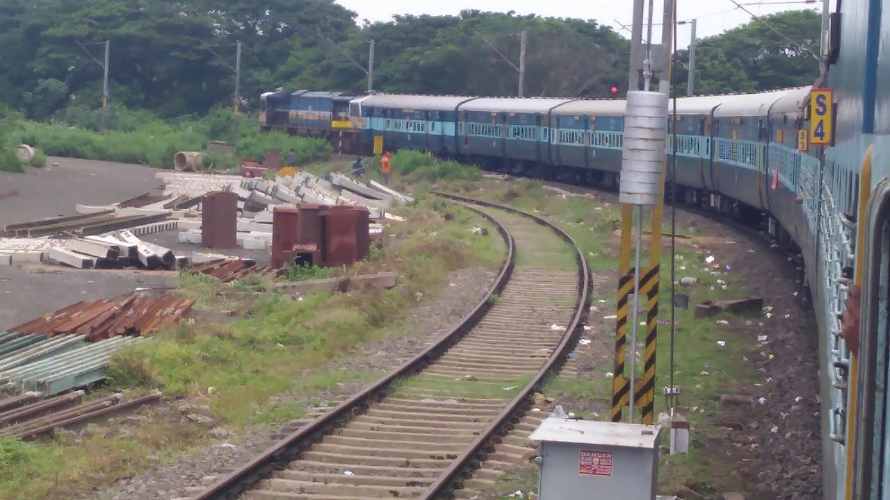 #Circar express train departure at rajahmundry railway station - YouTube
