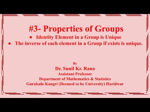 #3-Theorems on Groups (Identity element is unique and Inverse of each ...
