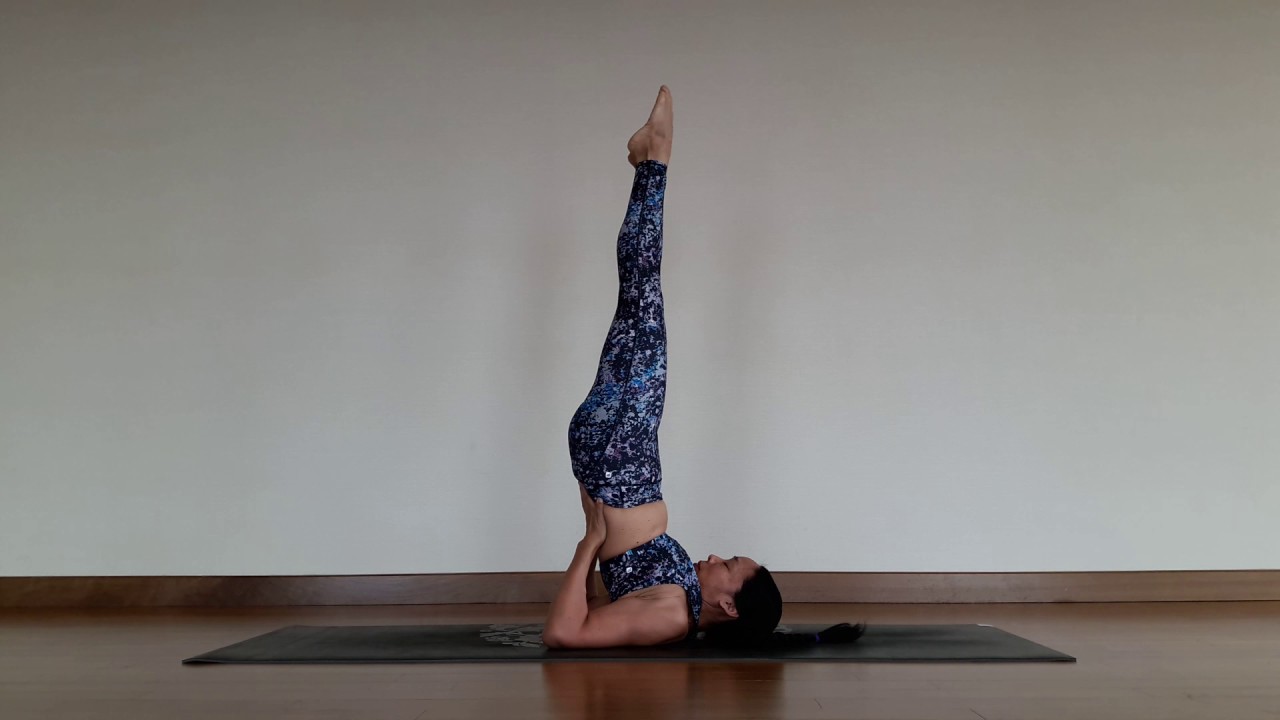 Yoga Asana - Salamba Sarvangasana, Halasana, Karnapidasana - YouTube