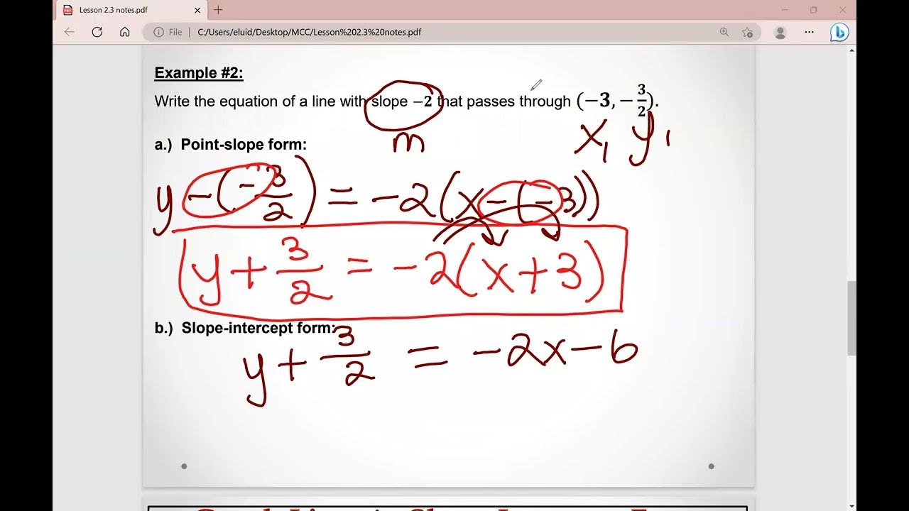 Lesson 2.3 - Linear Functions & Slope - YouTube