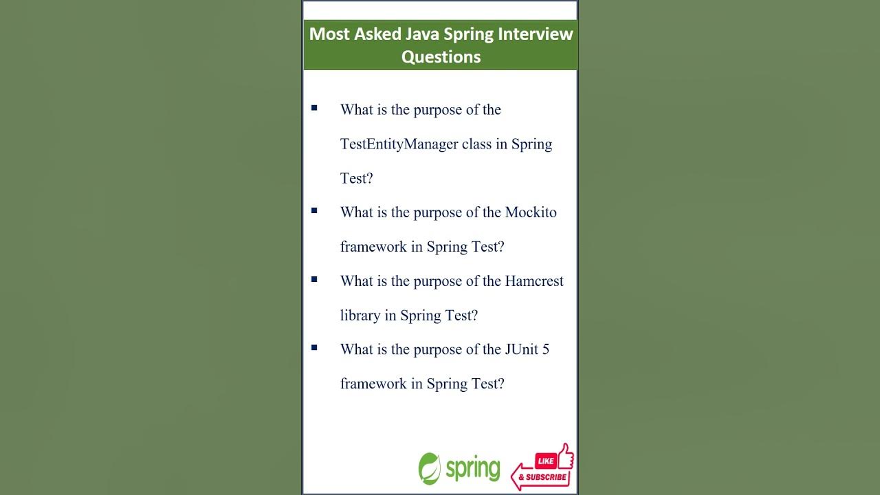 Important Java Spring Interview Questions - YouTube