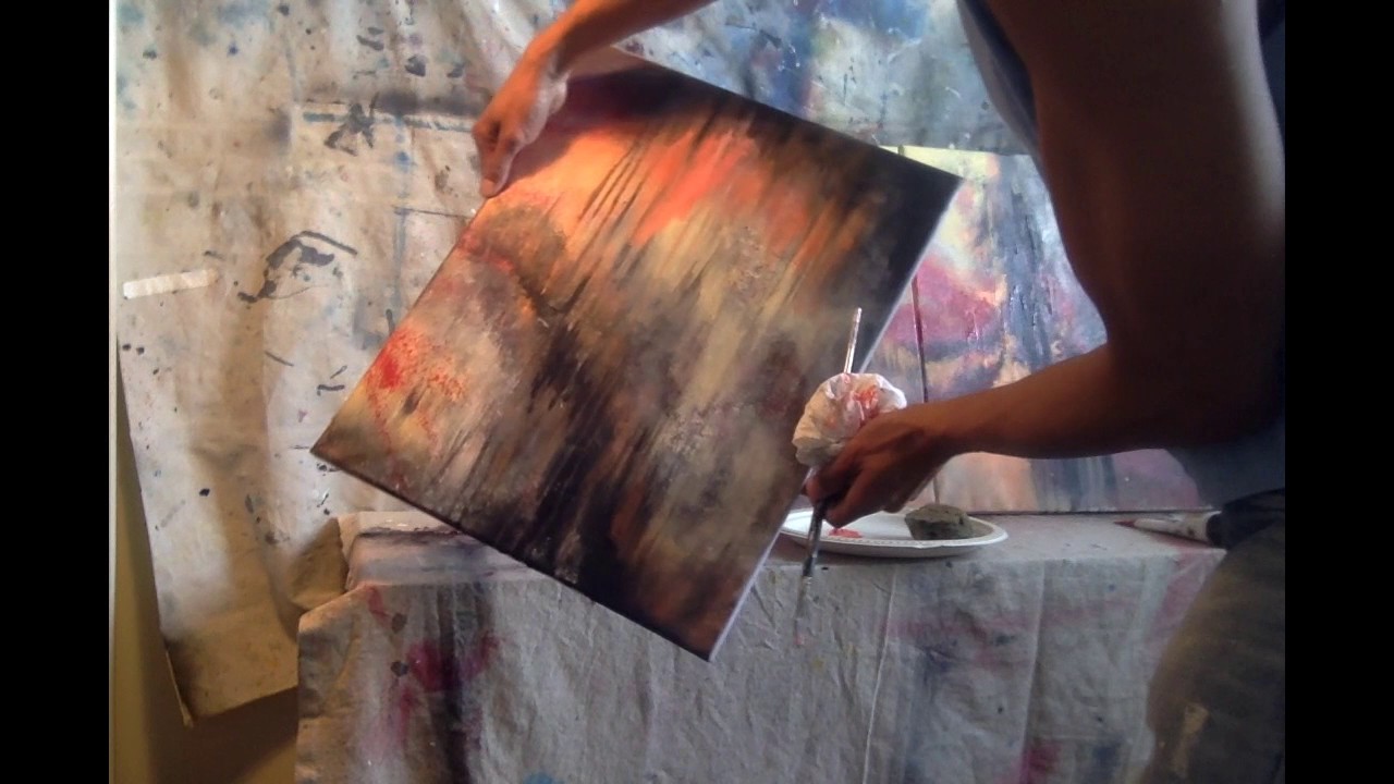 Abstract Painting Session 3 (3 canvases) Work in progress - YouTube