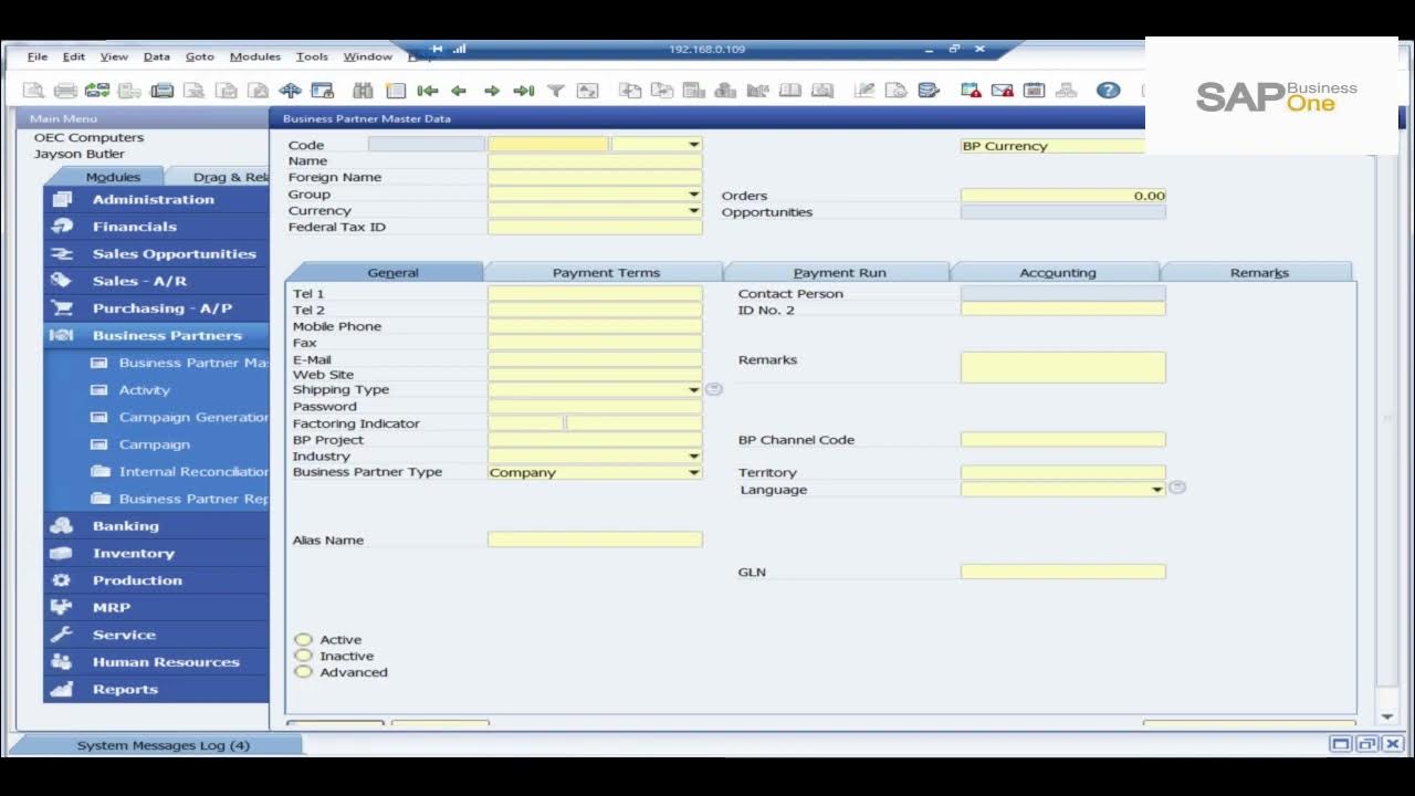 SAP Business One / Introduction to Master data and Its Modes Lecture 2 - YouTube