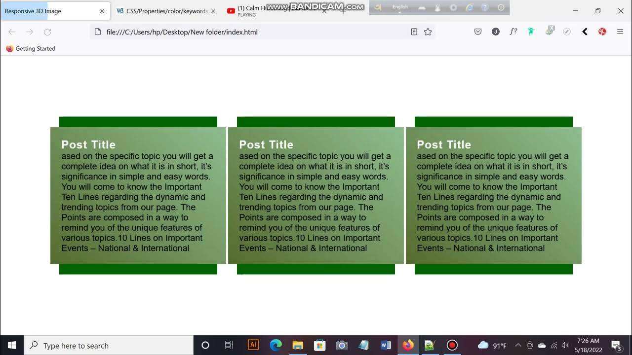Responsive Css 3D Image Hover Effect/3D Flip Card Effect on Hover Using Html & Css - YouTube