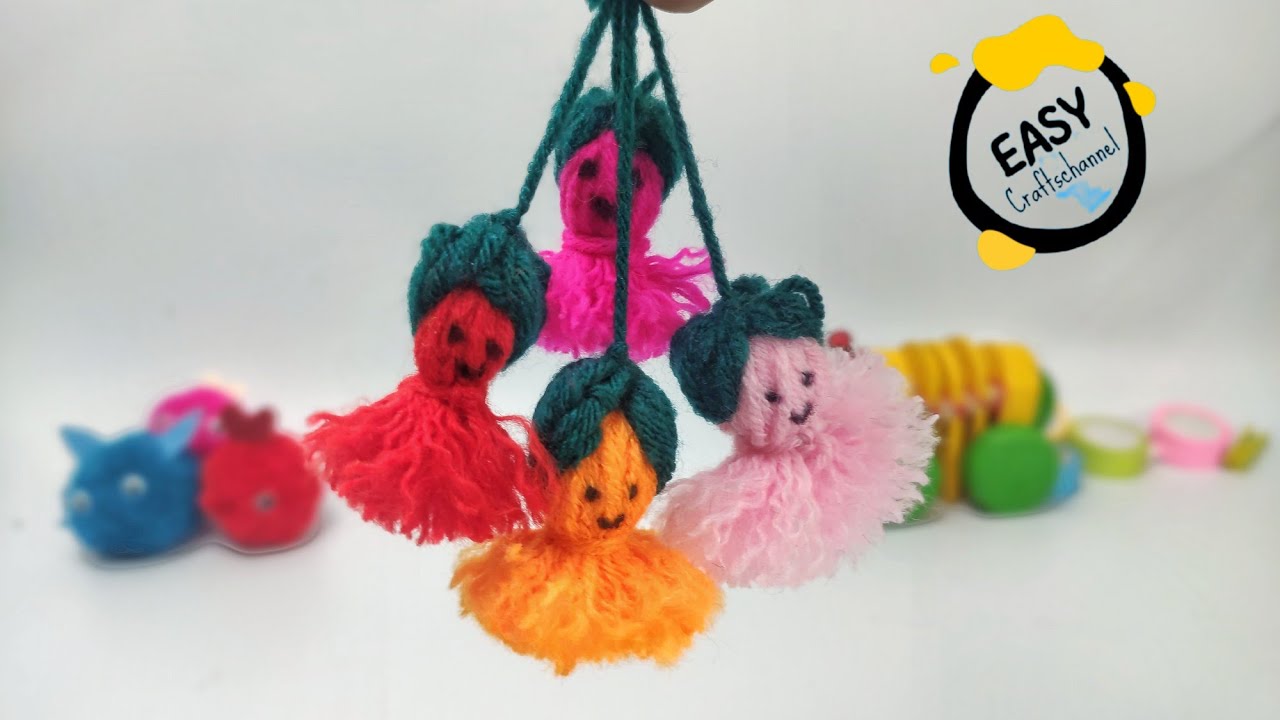 DIY Mini Doll Keychain with Woolen Thread | Easy Craft Tutorial - YouTube