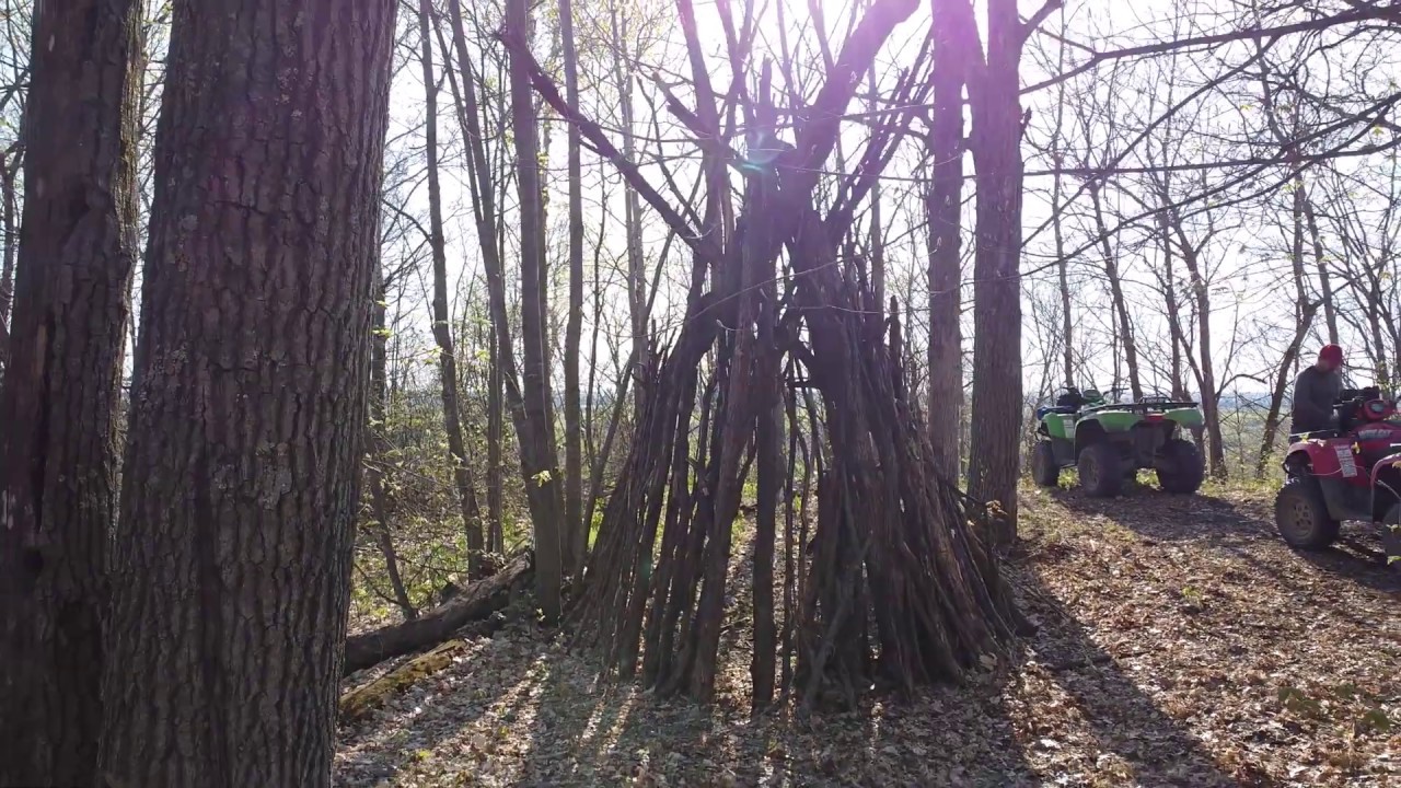 TEE-PEE frame pull back up and out pan around woods lakes - YouTube