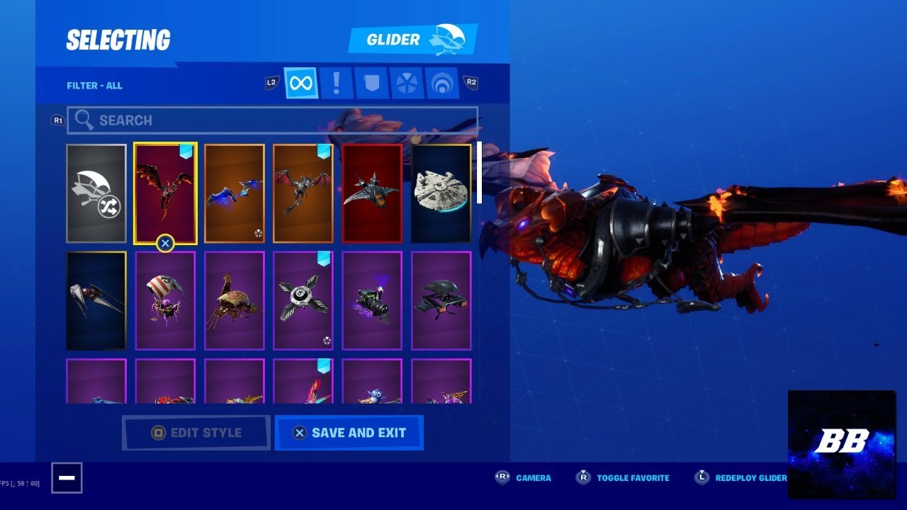 Fortnite - Locker showcase Part 2 (Gliders, Emotes/Emoticons and ...