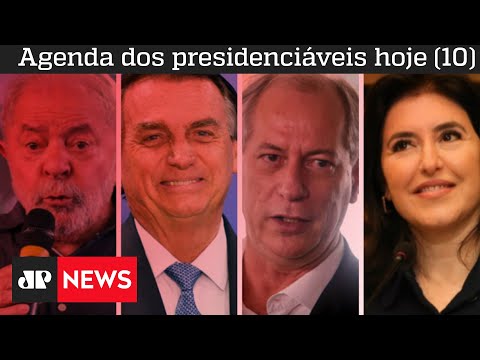 Bolsonaro no RJ, Tebet em Campinas, SP, Ciro Gomes no RS e Lula em Taboão da Serra, SP