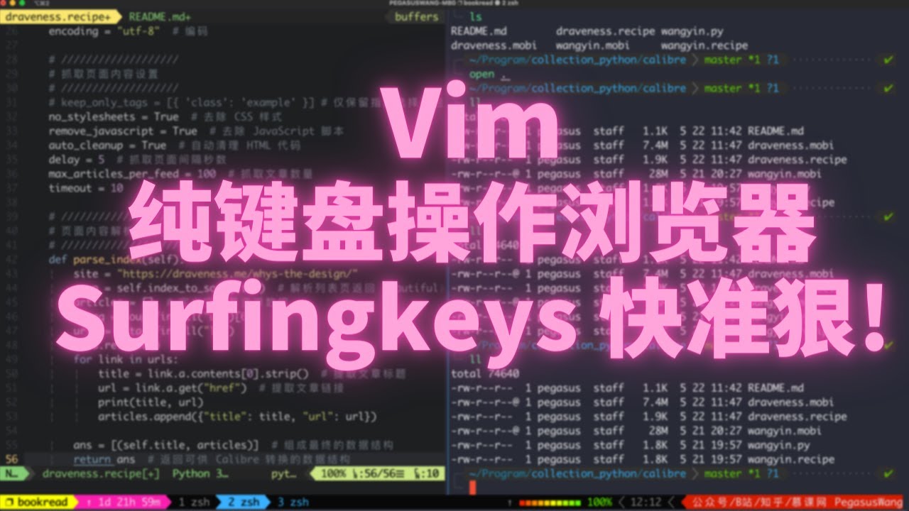 surfingkeys vim 方式纯键盘快速操作浏览器 - YouTube