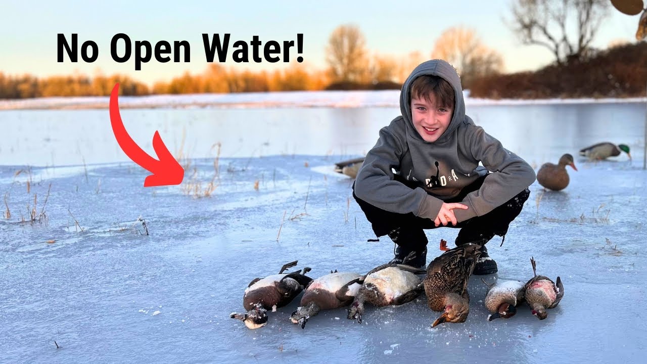 Duck Hunting on Solid Ice - YouTube