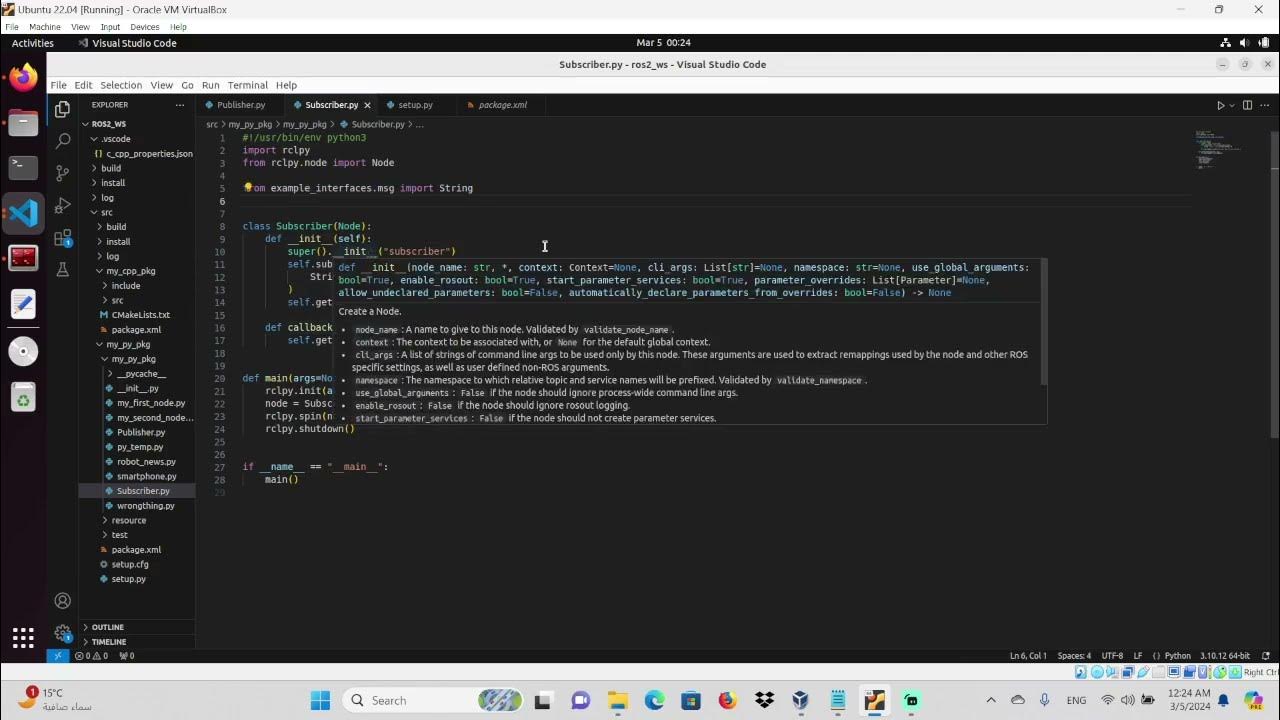ROS2 how subscriber and publisher nodes work using python - YouTube