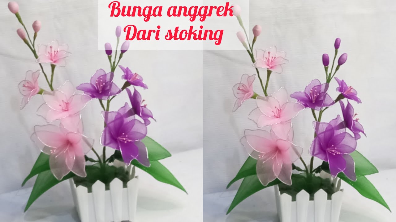 tutorial membuat bunga anggrek simple dan cantik dari kain stoking ...
