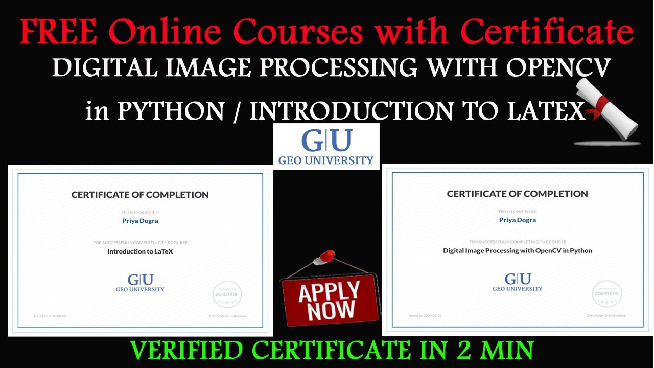 Digital Image Processing With Opencv In Python Free Certificate Geo