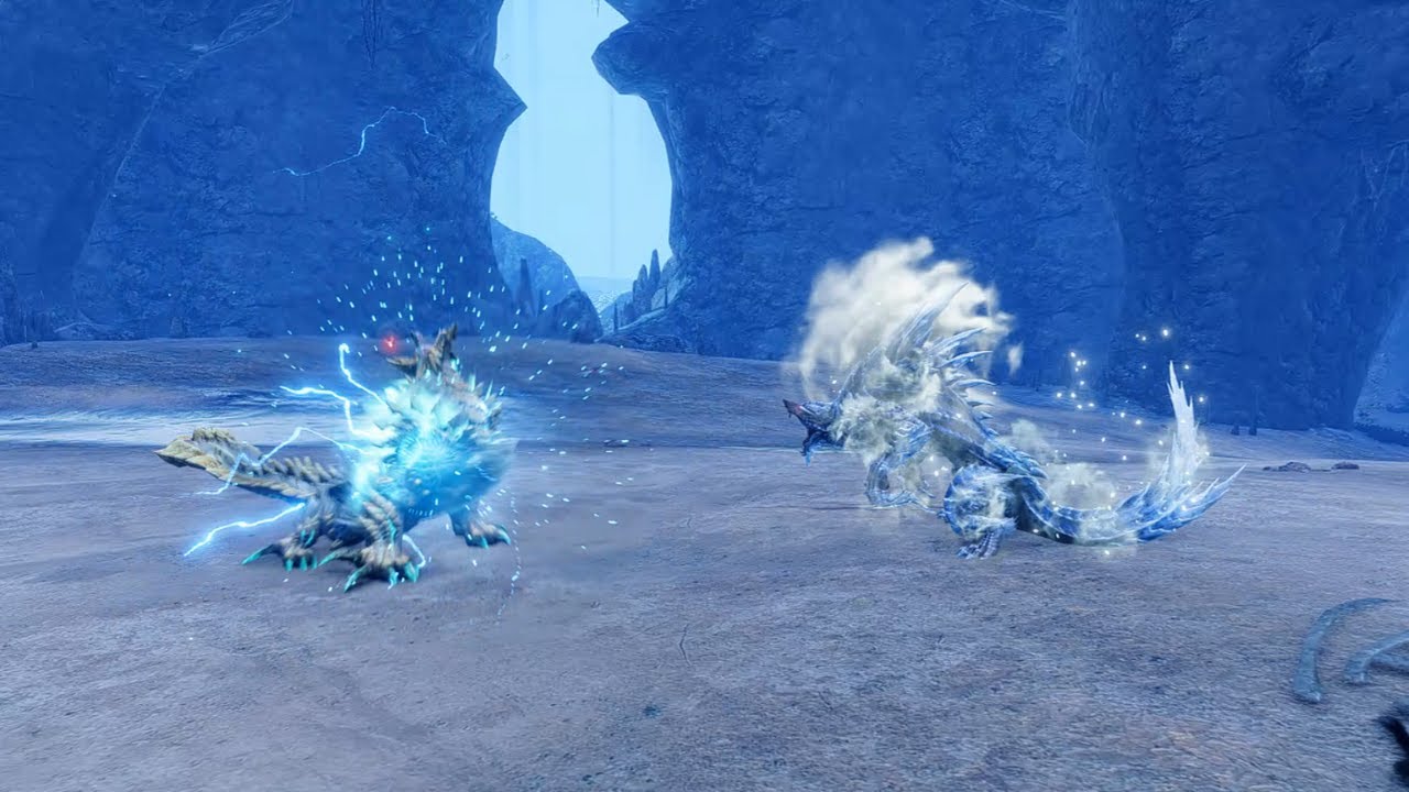 MH Rise Sunbreak - Baby Lunagaron VS Zinogre Turf War - YouTube