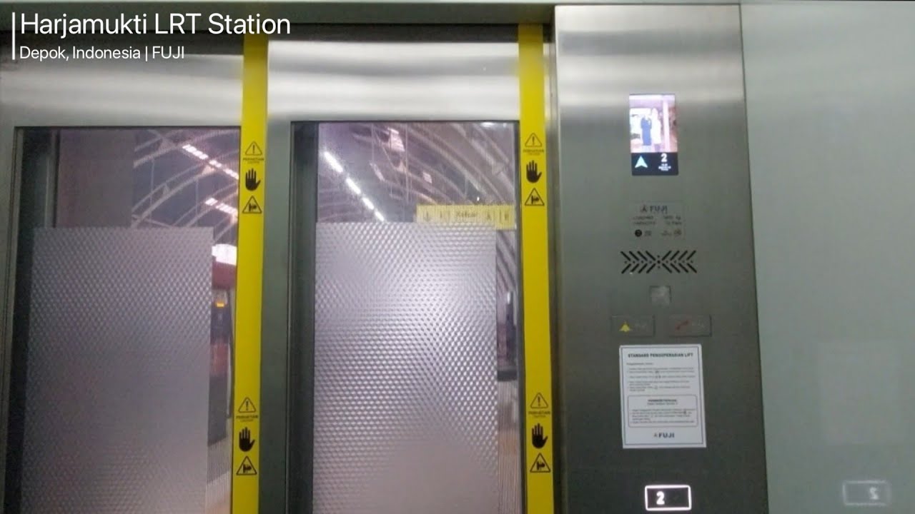 FUJI Traction Elevators at Harjamukti LRT Station, Depok - YouTube