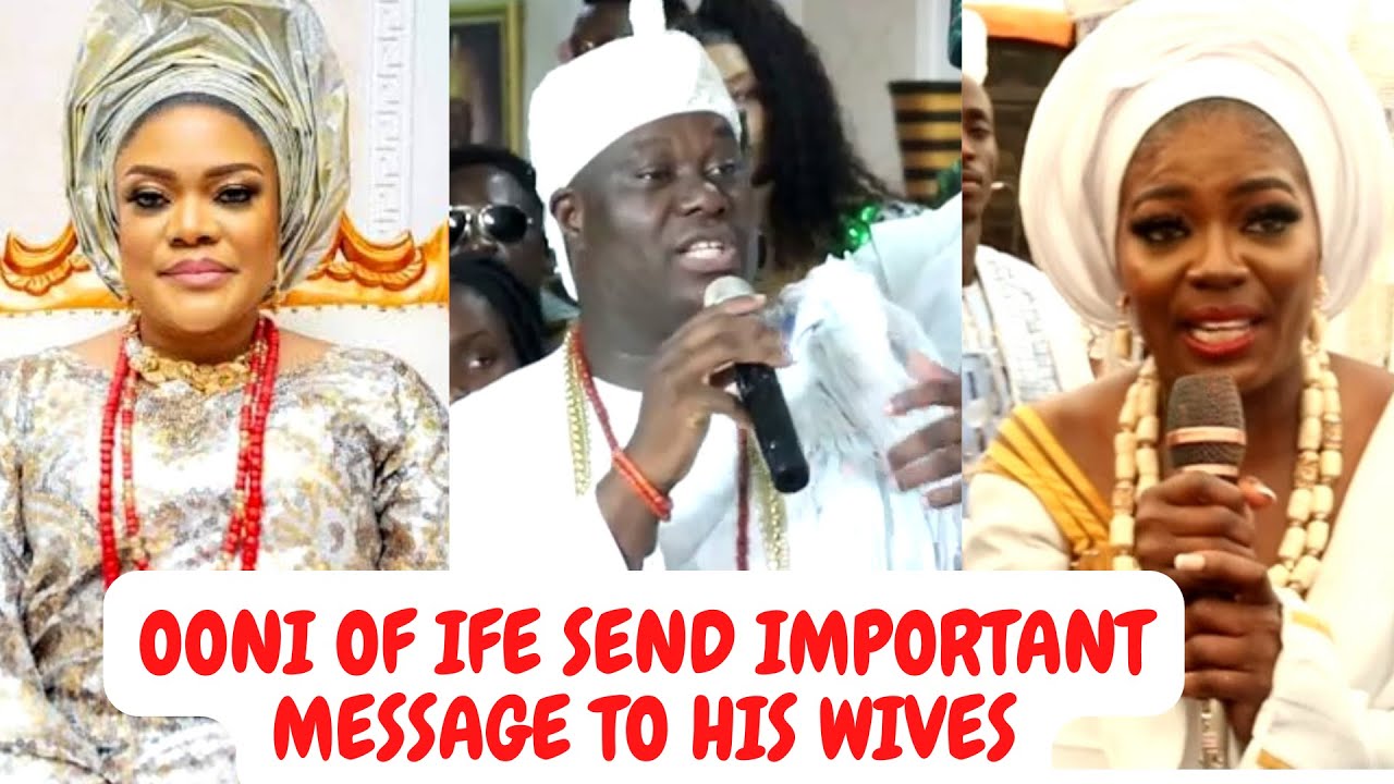 SEE MOMENT OONI OF IFE SPEAKS TO HIS NEW WIVES IN THE PALACE - YouTube