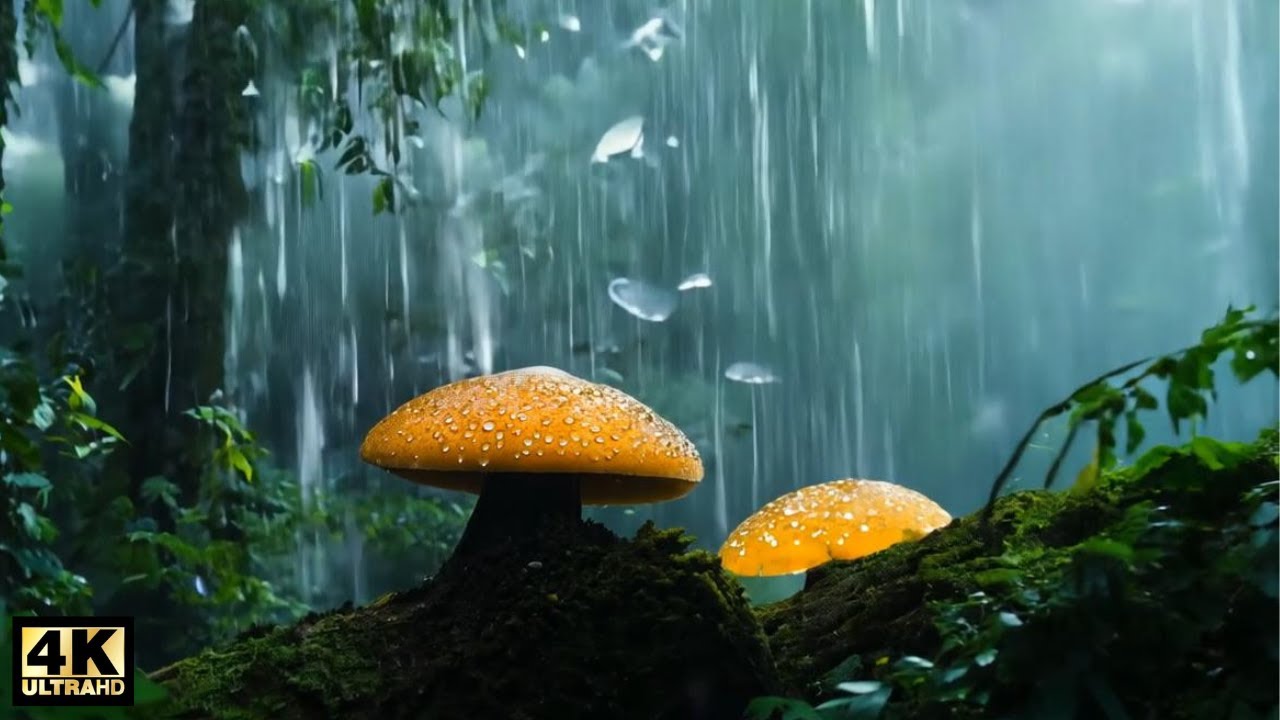 4K Heavy Rainfall Sounds in the forest: Relaxing Downpour for Sleep ...