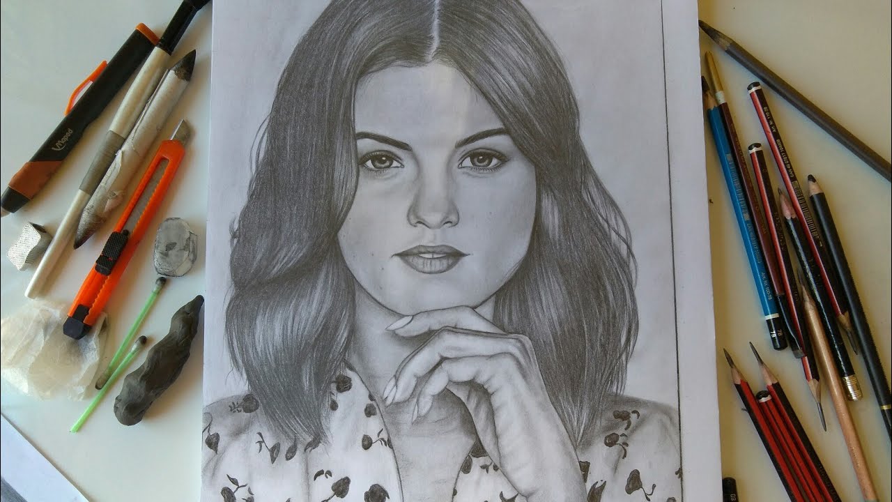 Selena Gomez - Dibujo/Drawing | How To Draw - YouTube