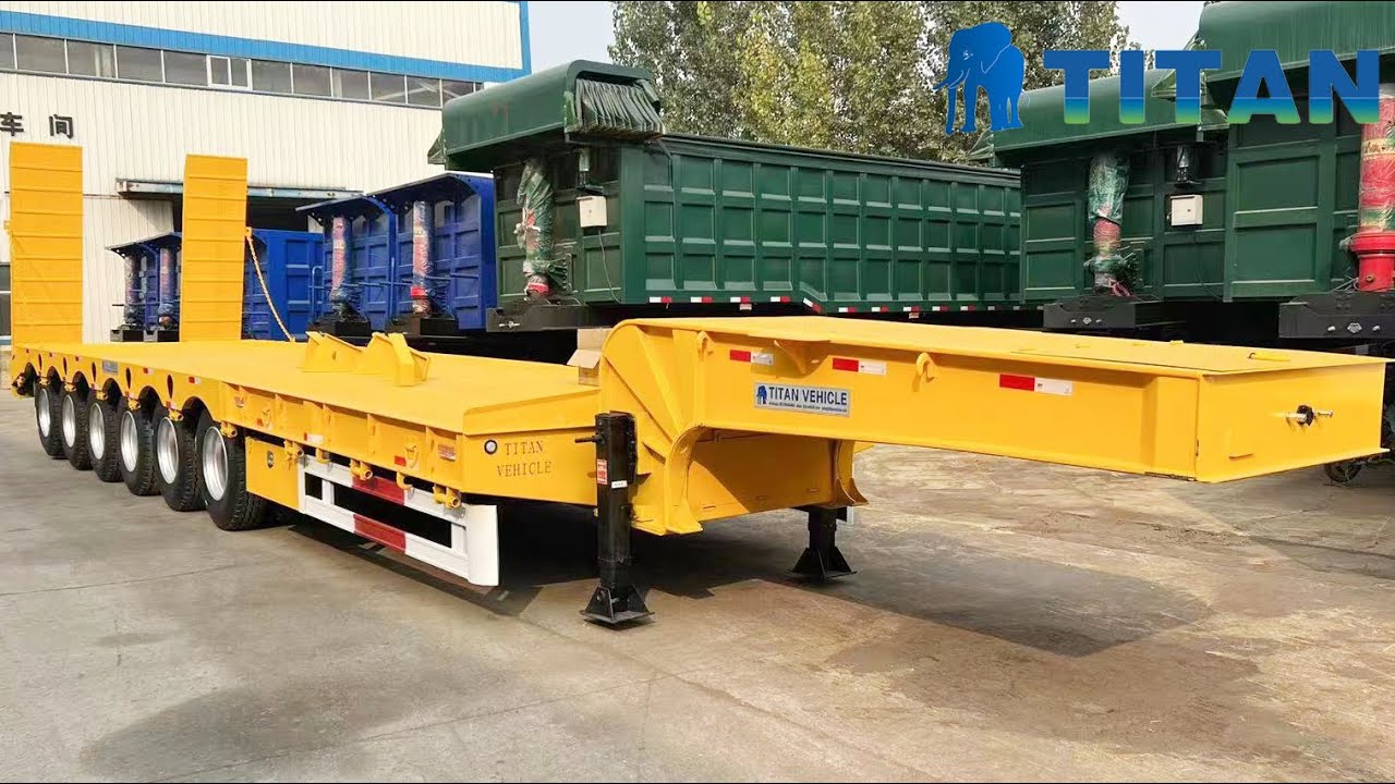 100 Ton 6 Axle Heavy Haul Lowboy Trailers for Sale Manufacturers - YouTube