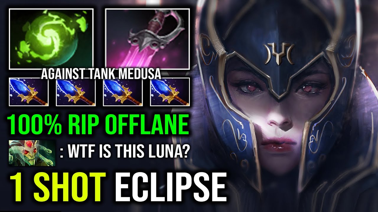 How to Offlane Luna 1 Shot Eclipse Unlimited Raining Beam Against Hard ...