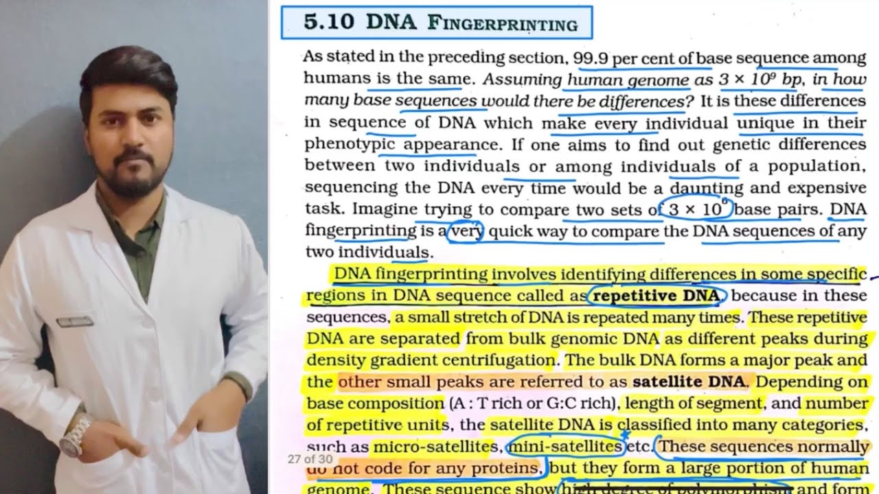 DNA FINGERPRINTING | MOLECULAR BASIS OF INHERITANCE PART 6 |#neet2025 # ...