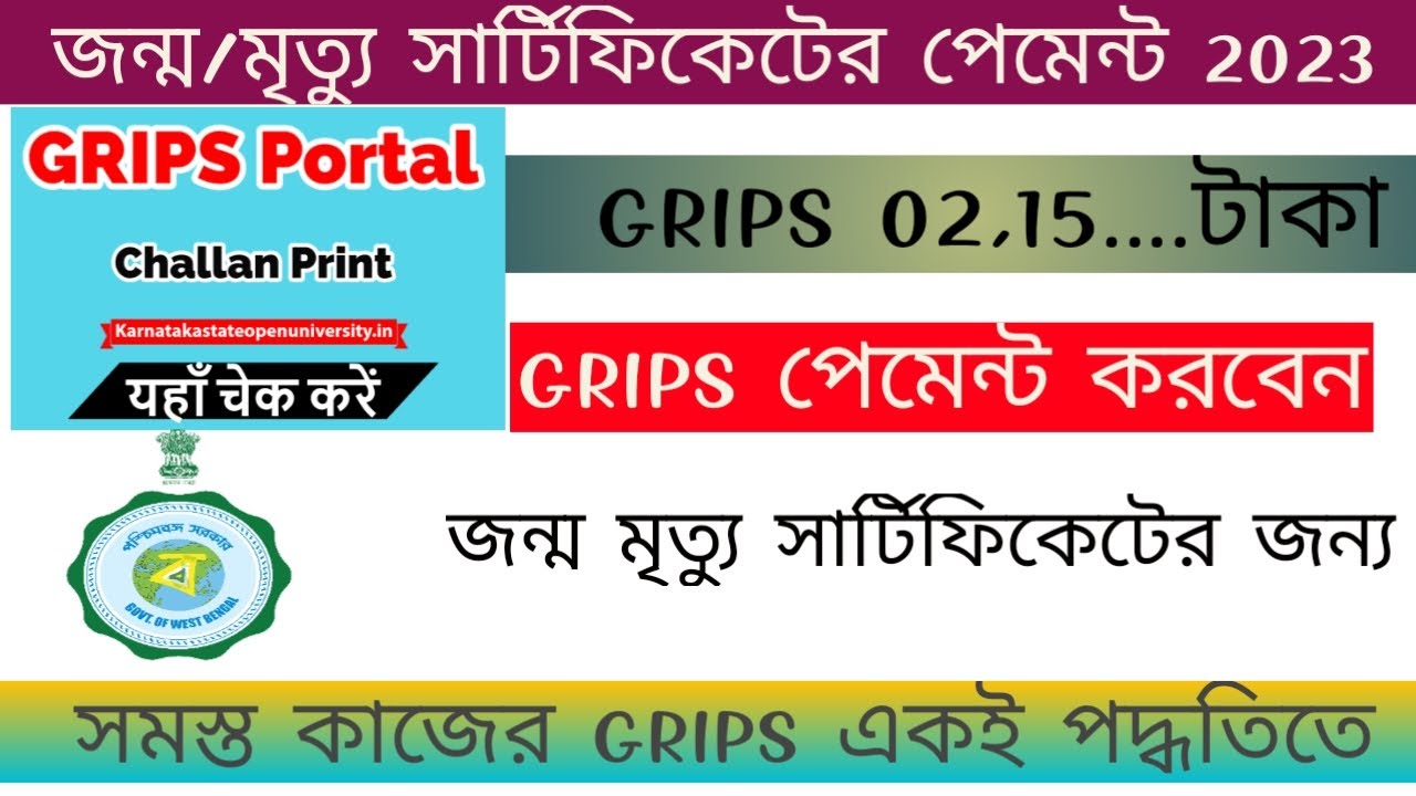 Birth Certificate Challan Payment I Birth Certificate GRIPS Payment ...