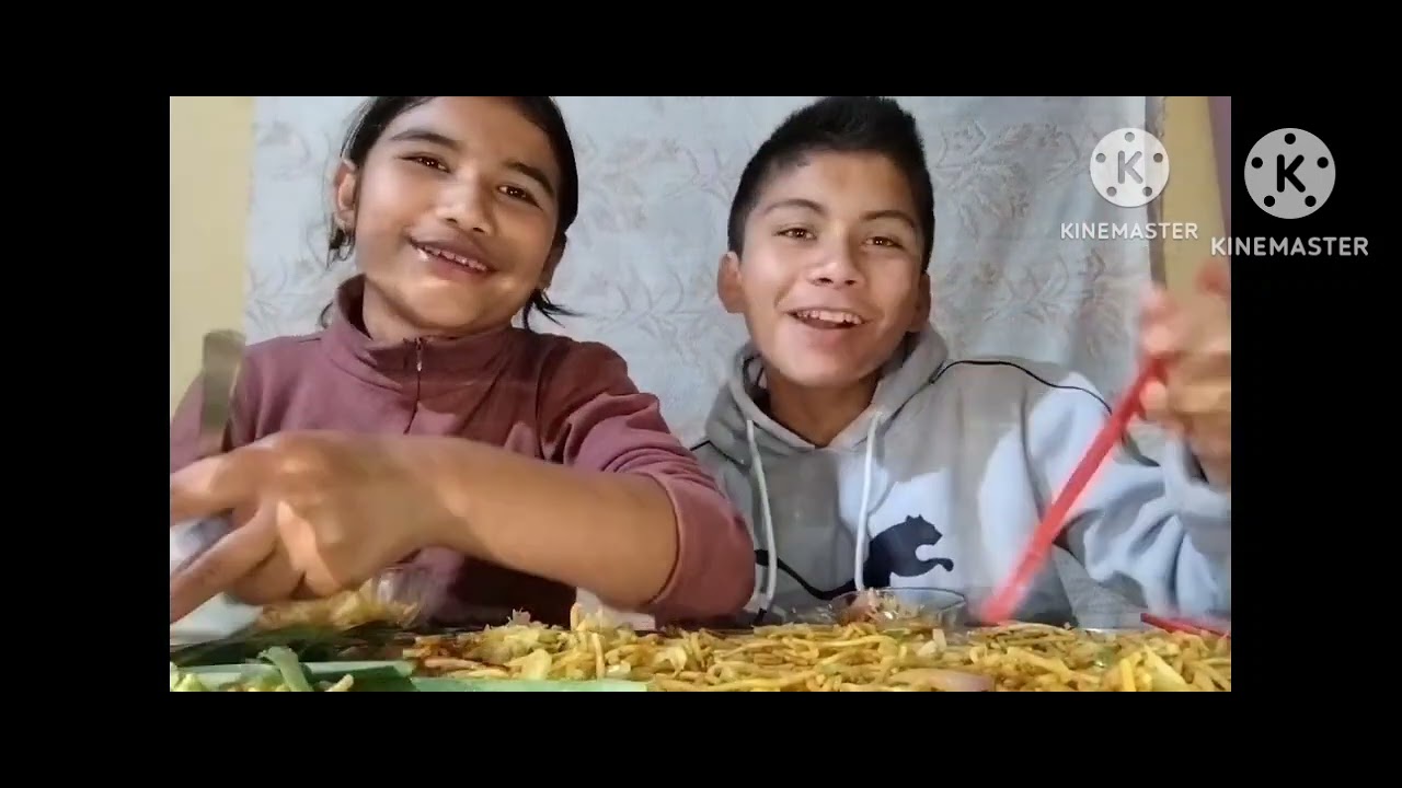 It's our first video chaumin 🍝🍜🥗mukbang brother and sister support our ...