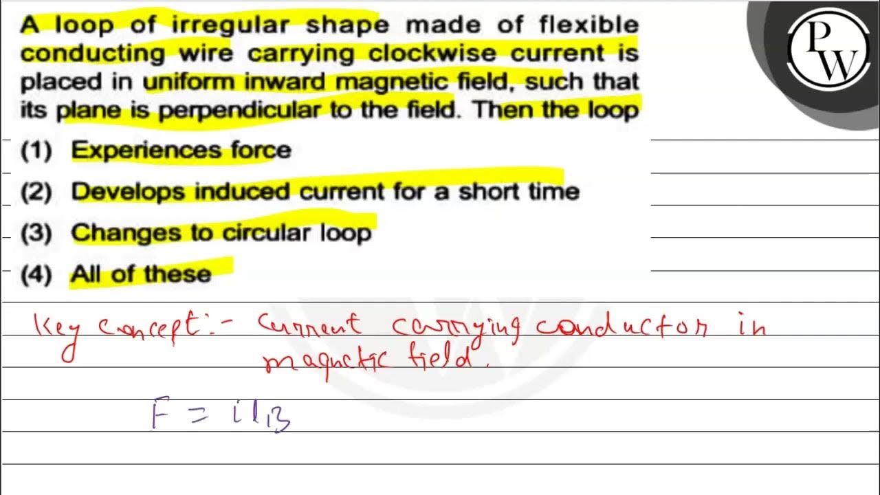 A loop of irregular shape made of flexible conducting wire carrying... - YouTube