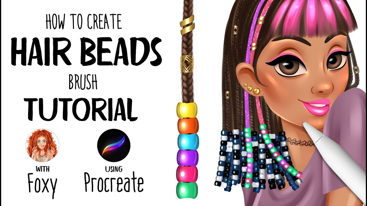 Procreate Hair Beads brush tutorial - YouTube