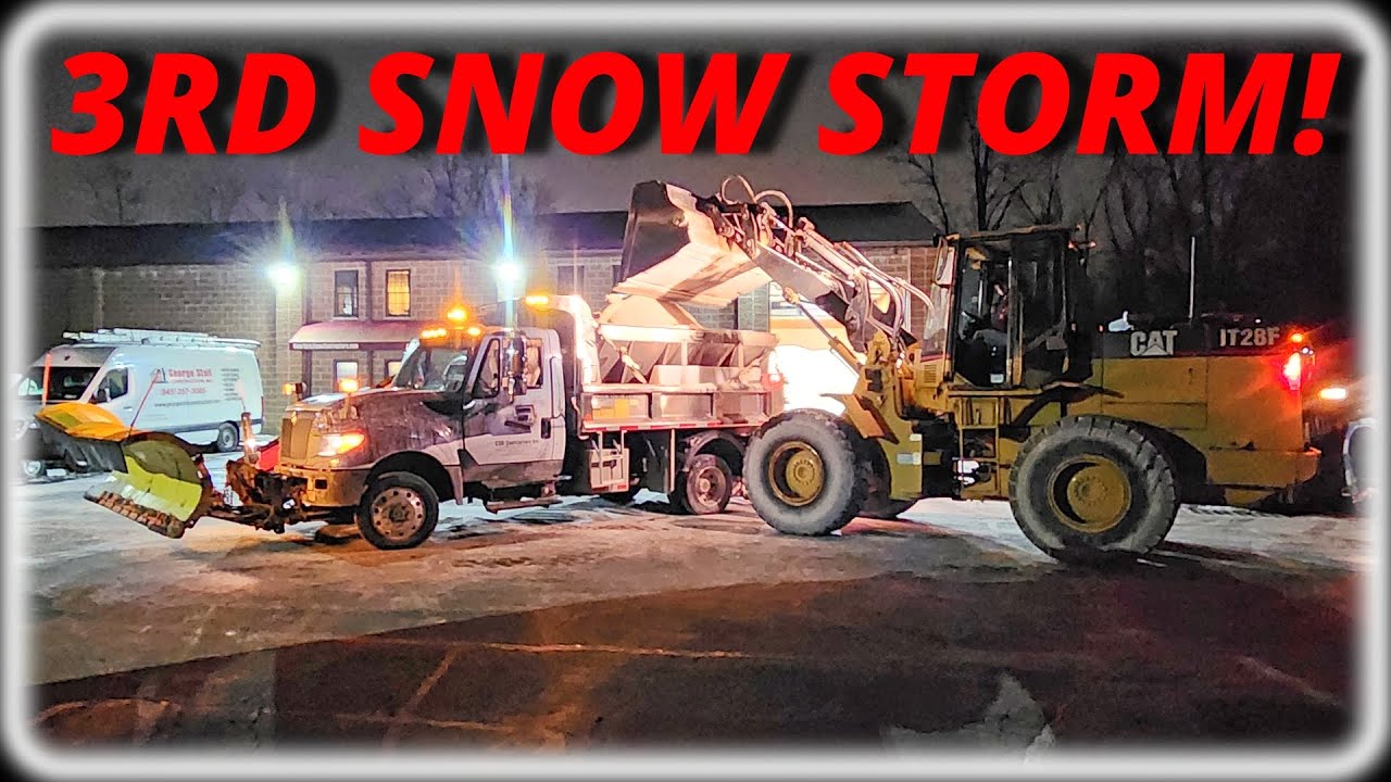 3rd Winter Storm Of 2024 – Snow Plowing Operations - YouTube