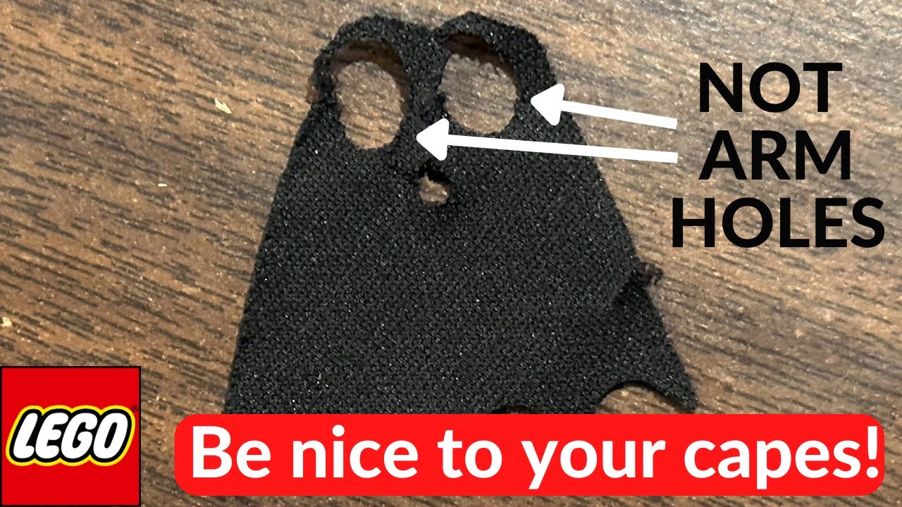 Tutorial: How to put on a Lego Minifigure Cape. Those are not arm holes ...