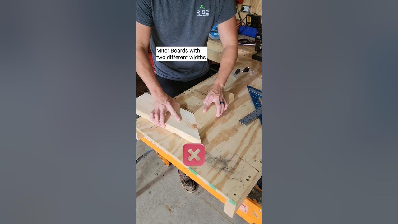 Miter two different width boards - YouTube