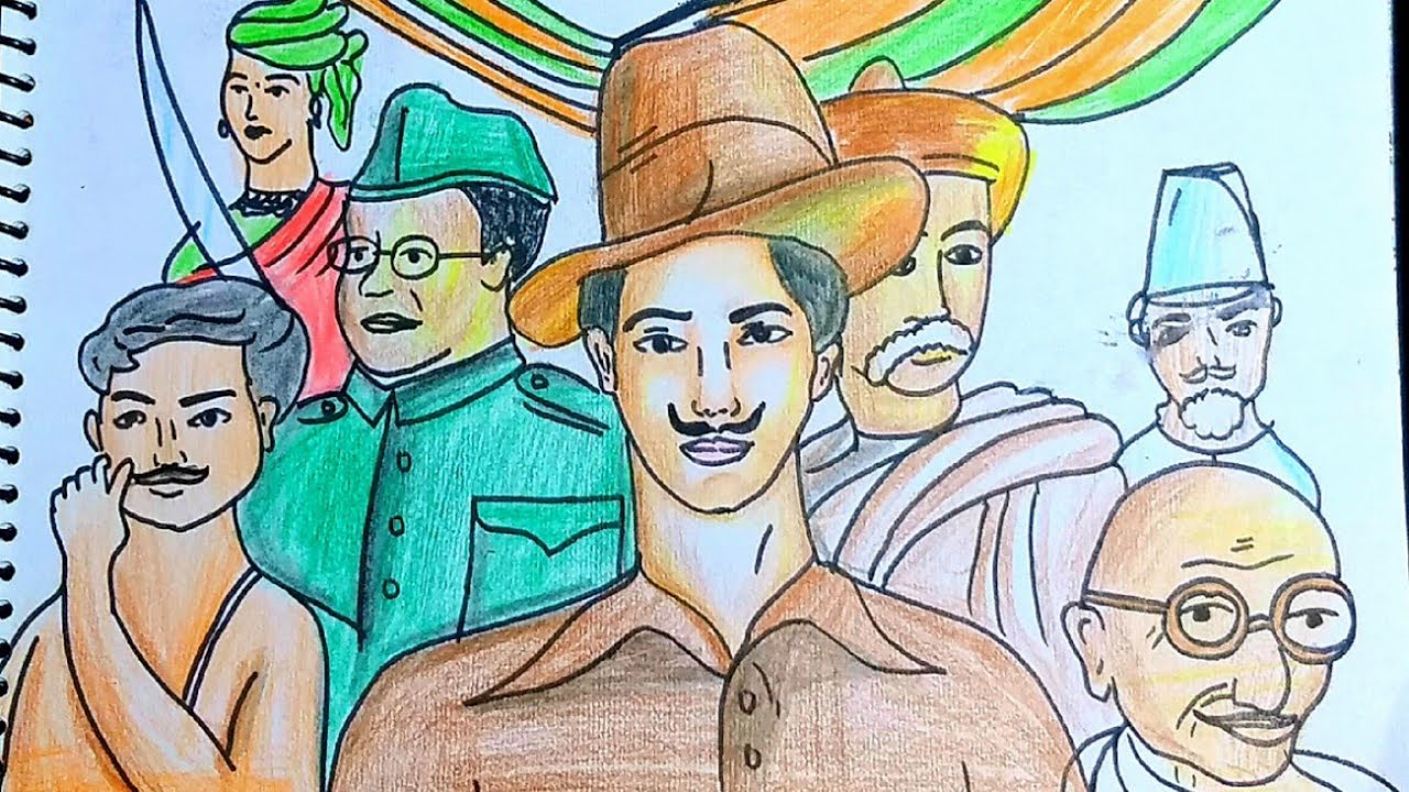 Independence Day freedom fighter || draw with pencil colours... - YouTube