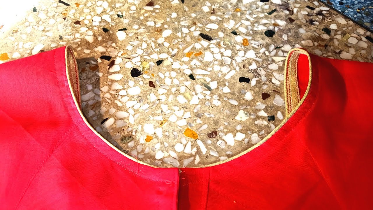 Blouse Neck Piping Stitching | Piping cutting & Stitching | Neck Design ...