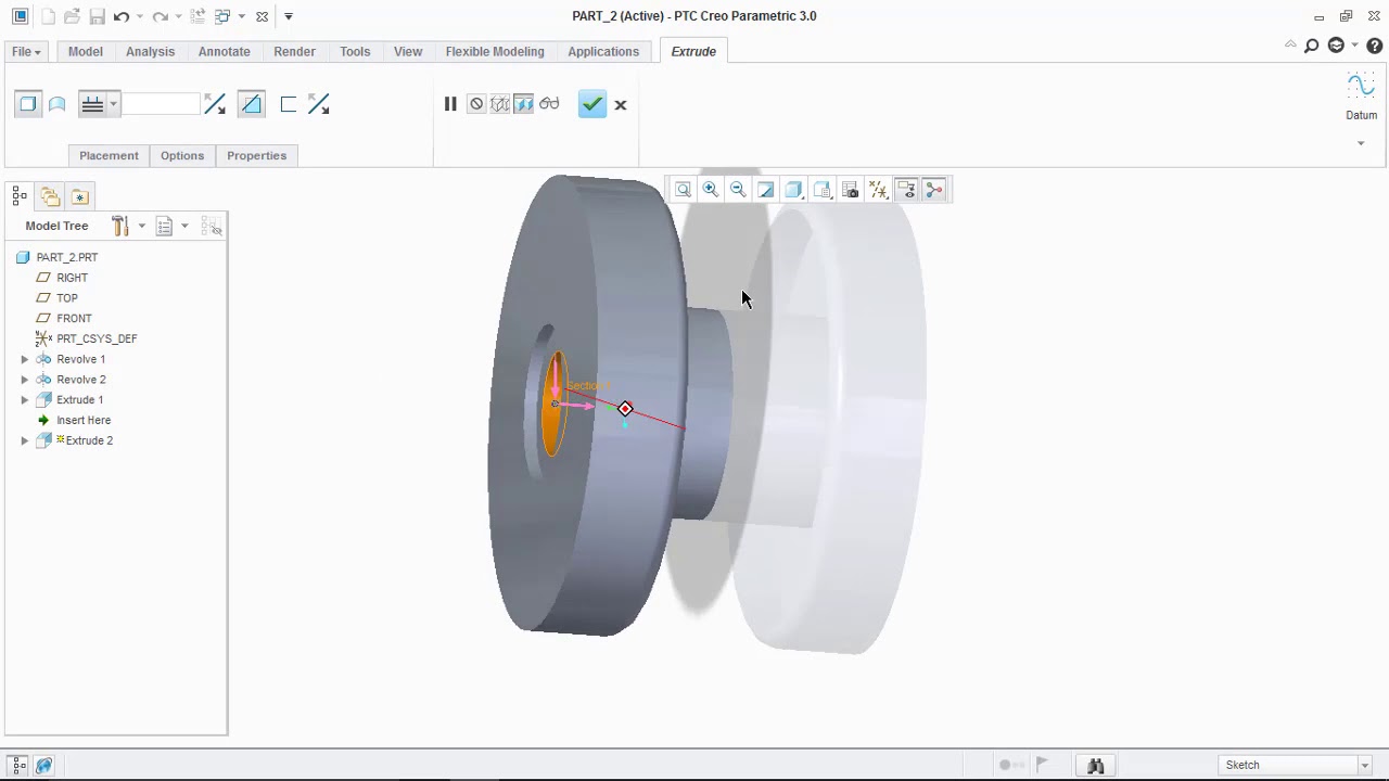 PTC - Creo Tutorial : Flange Coupling Part 2 - YouTube