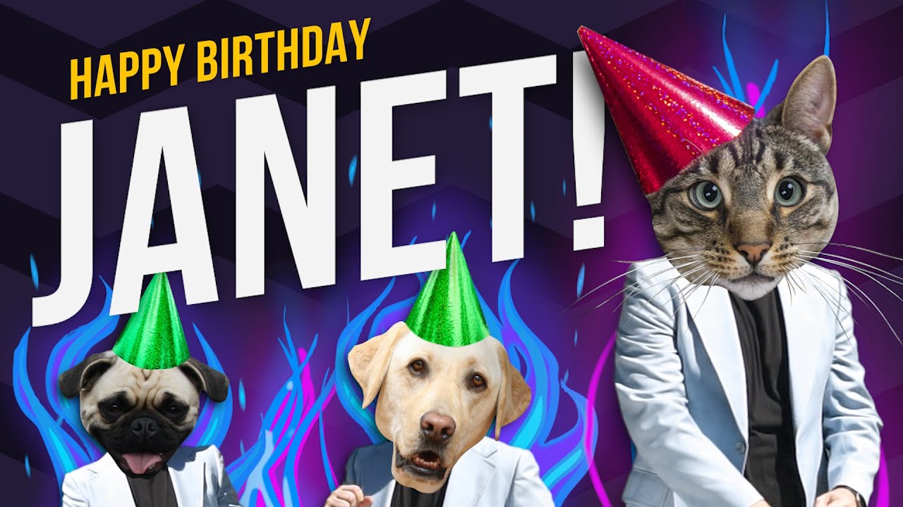 Dogs Happy Birthday Janet