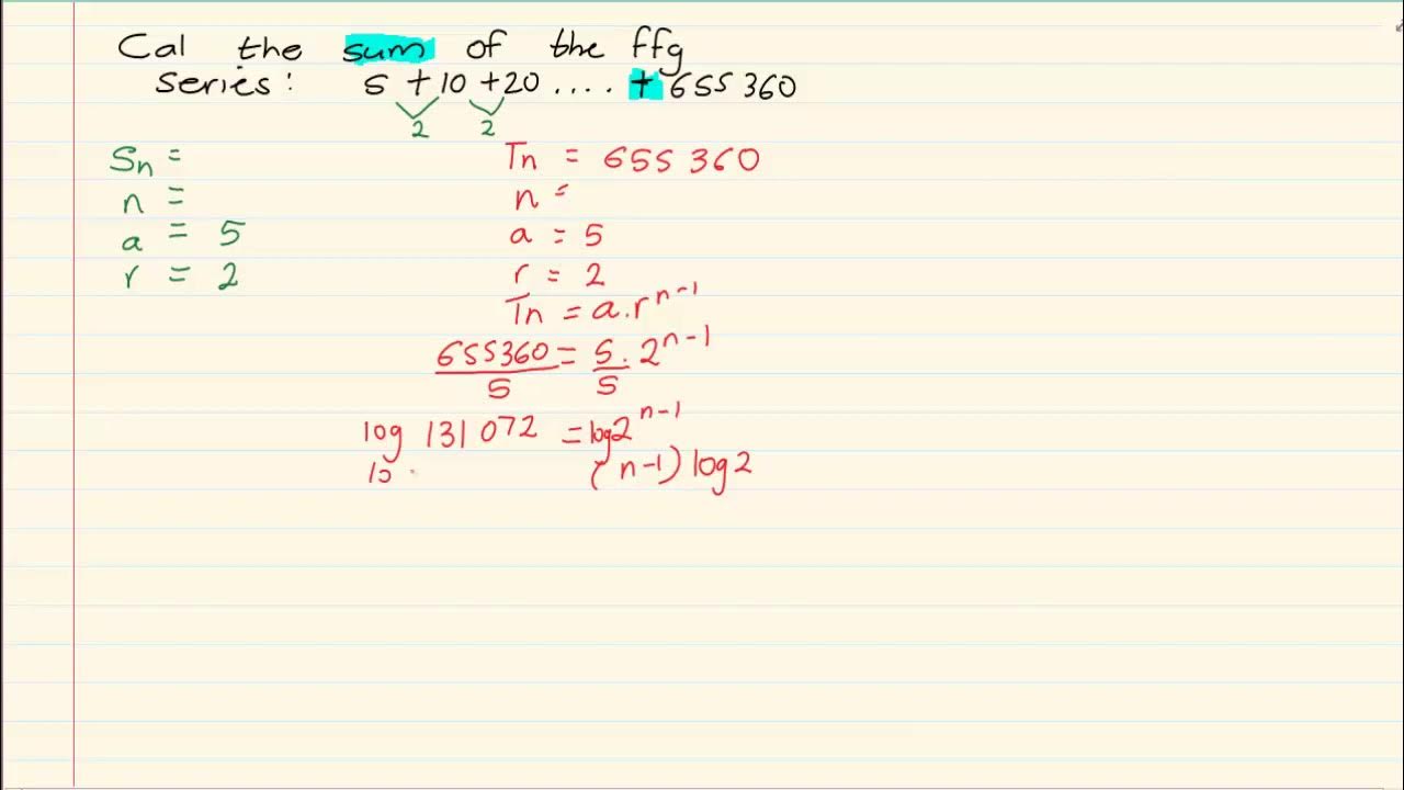 Grade 12 : Number Patterns : Geometric Series - Solving for Sn by first using the Tn formula ...