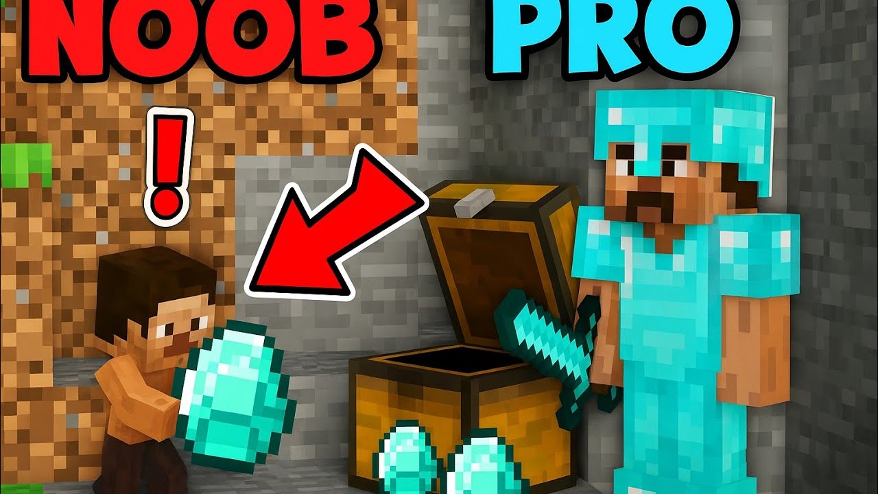 Noob steal pro's Diamond🤯 #minecraft - YouTube