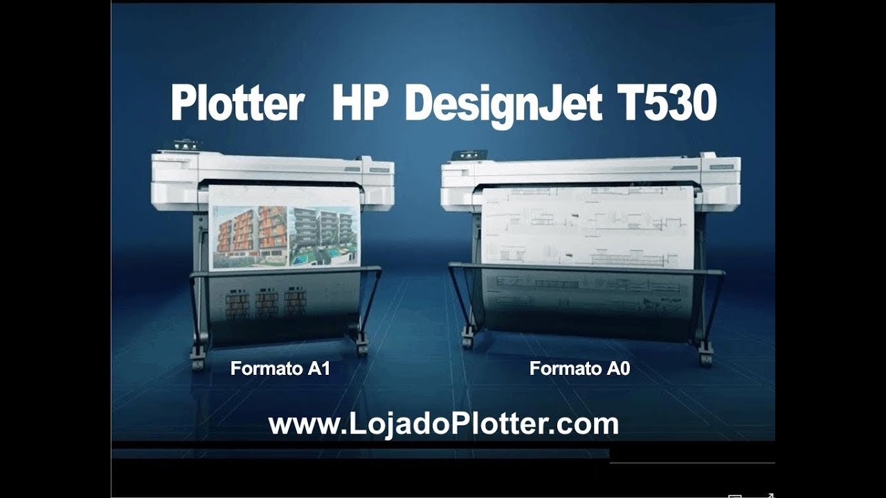 Plotter hp DesingJet t530 - YouTube