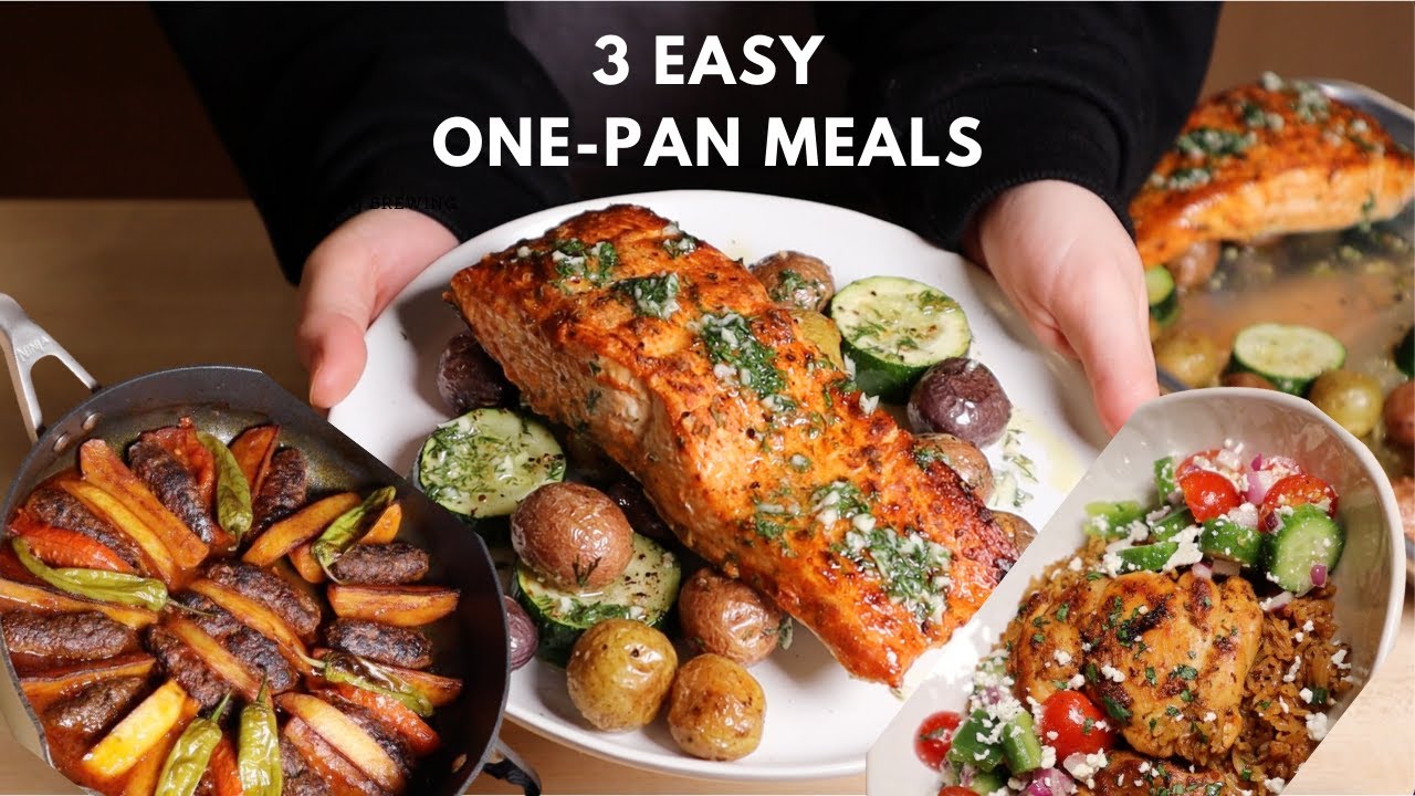 3 Easy One-Pan Meals (Mediterranean Chicken, Kofta & potato, Lemon ...