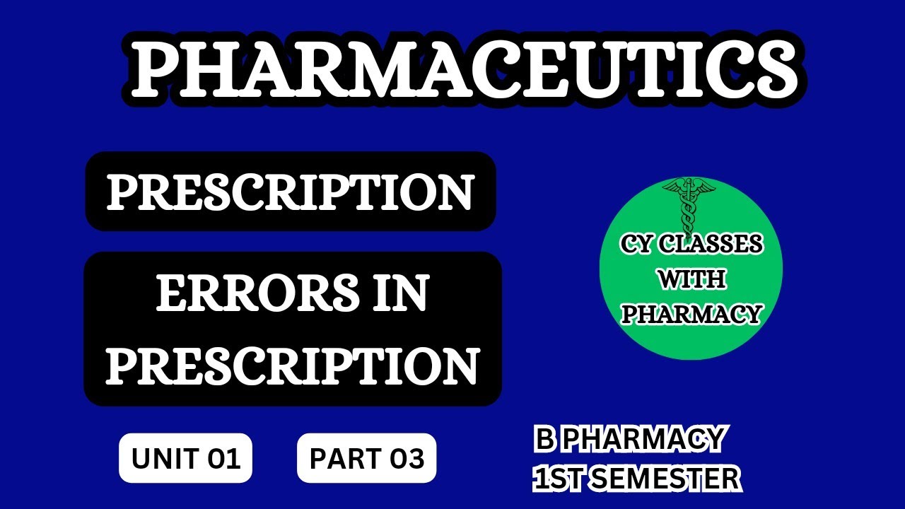 Prescription in pharmacy | Errors in prescription | Errors in ...