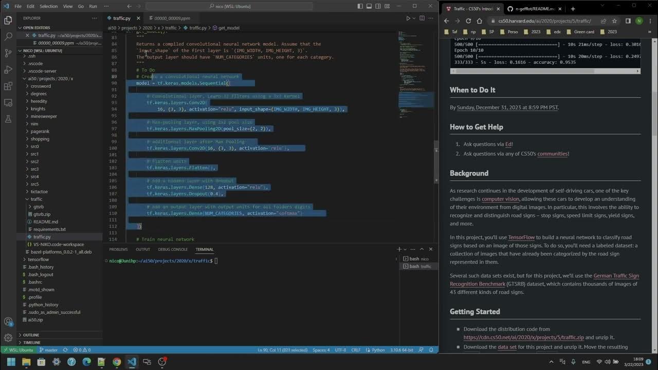 CS50 AI - Traffic (Python / TensorFlow) - YouTube