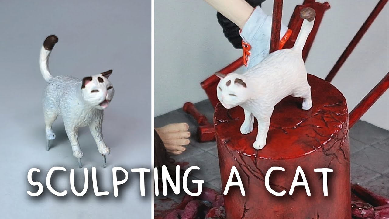 How to sculpt a small cat! (Polymer clay) - YouTube