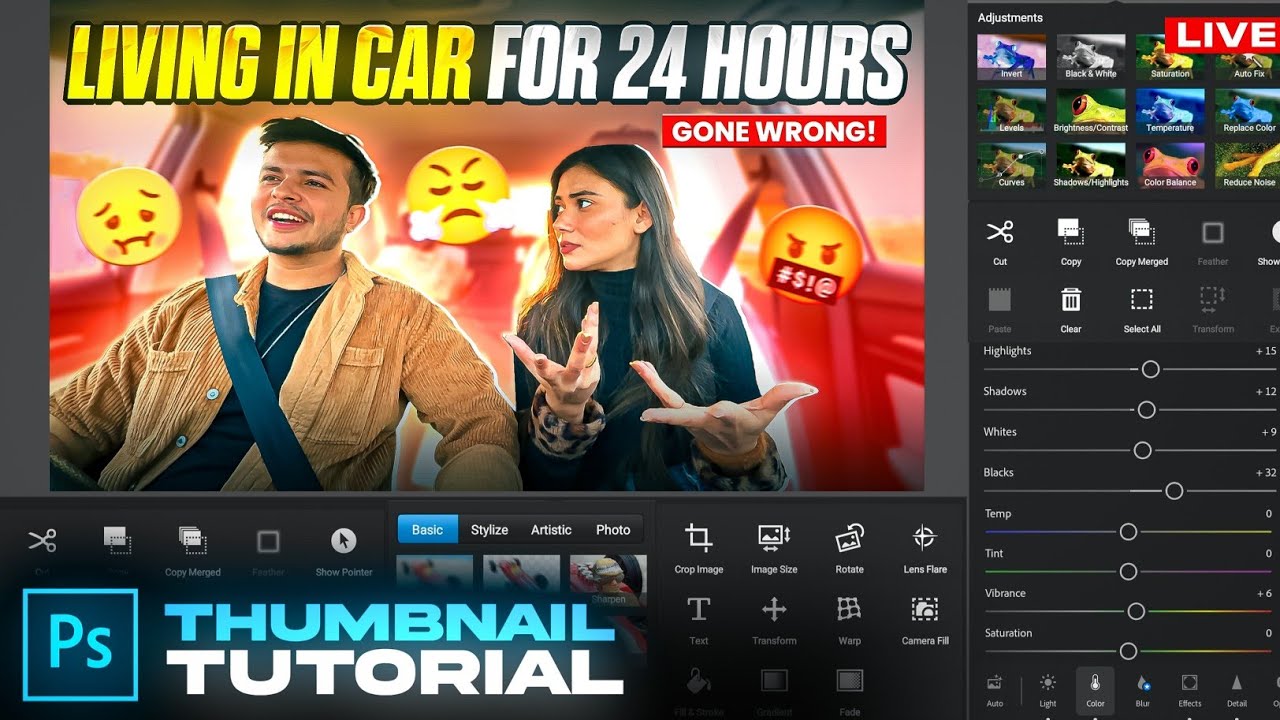EP- 43 | Making THUMBNAIL Live In Photoshop Mobile🎯 - YouTube