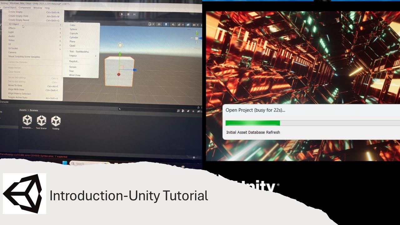 Unity Tutorial- Introduction - YouTube