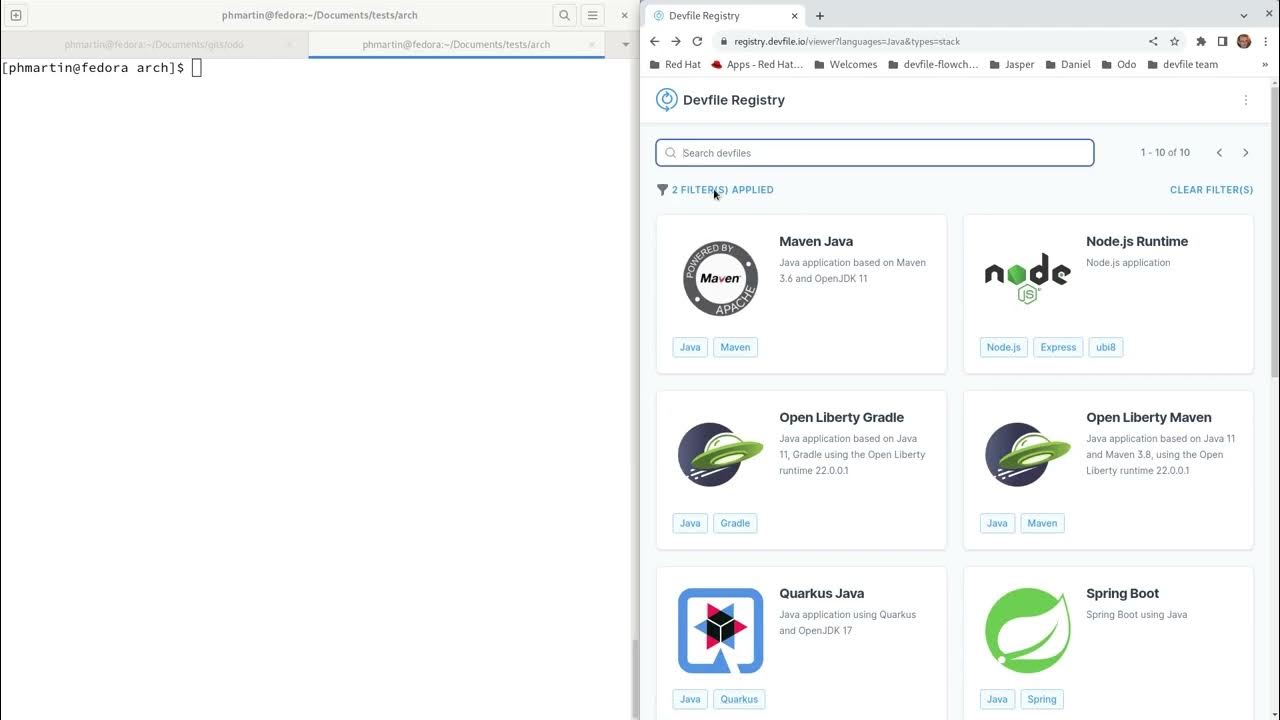 odo init: Filter Devfile stacks by architectures - YouTube