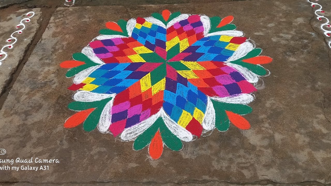 #3D rangoli design #latest design #colorful rangoli design - YouTube