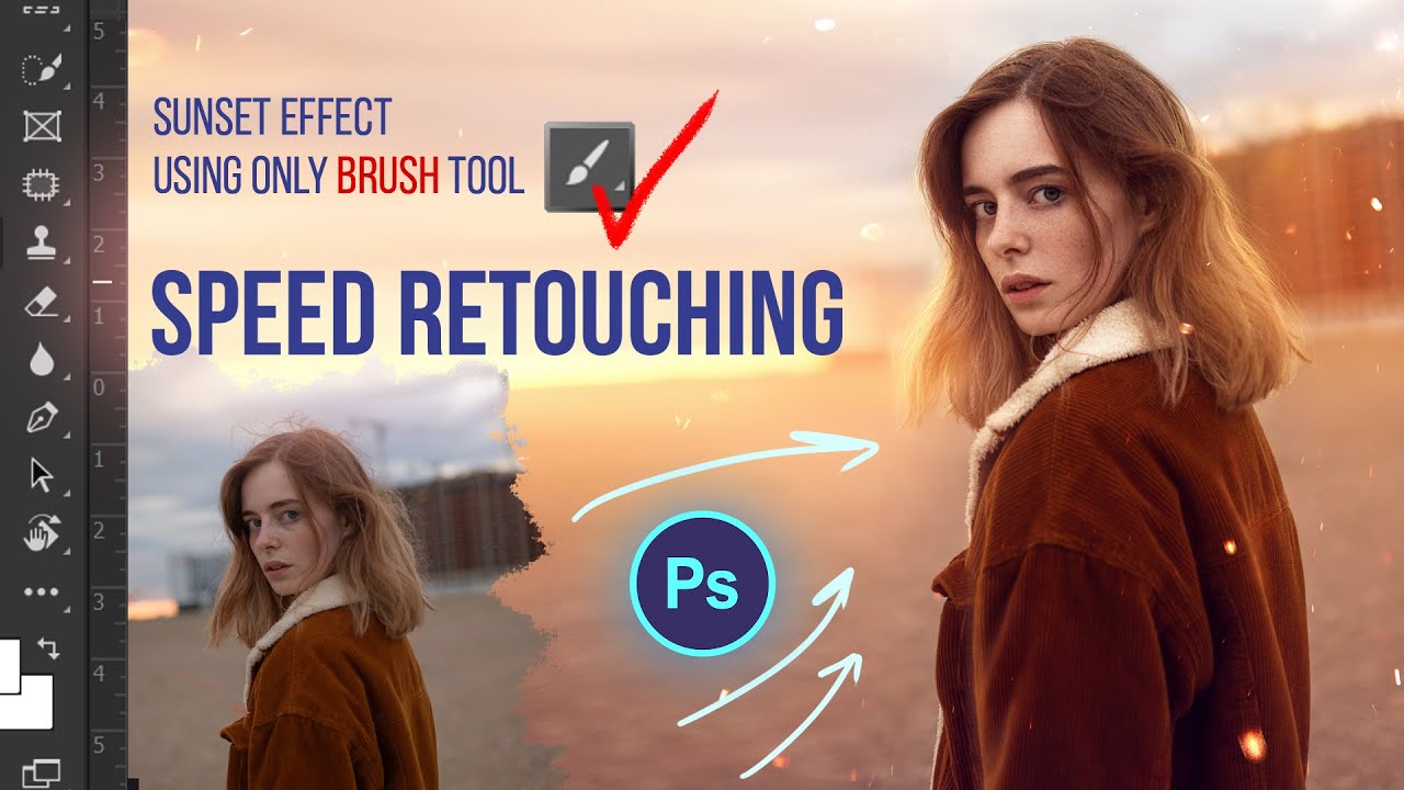 Best Sunset Lighting Effect Using Only Brush Tool • Speed Retouch - YouTube