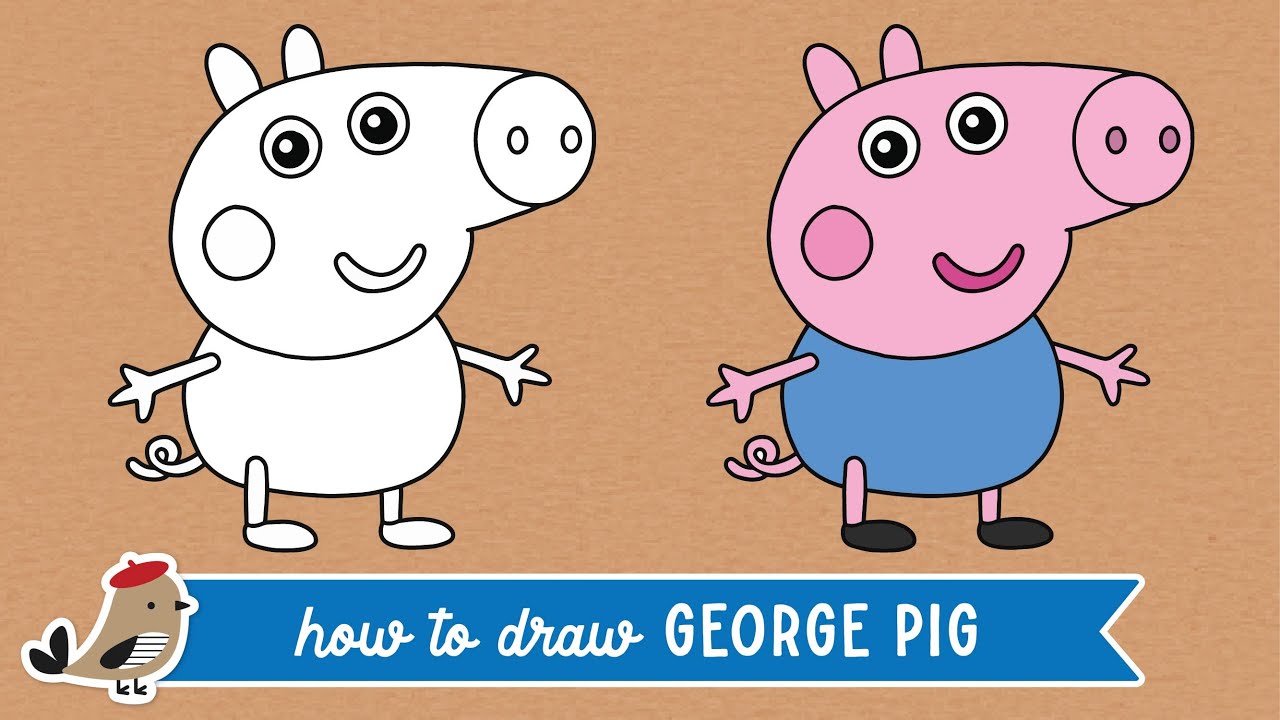 How To Draw George From Peppa Pig | Easy Drawing For Kids - YouTube